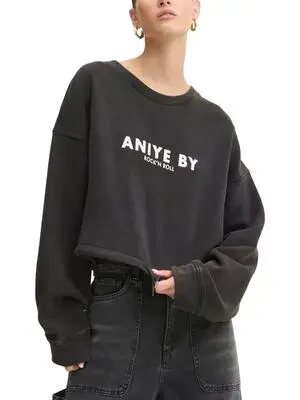 ANIYE BY Logo-print Cropped Sweatshirt - Black