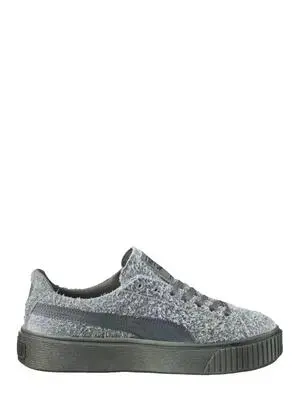 PUMA Elemental Platform Textured Suede Sneakers - Grey