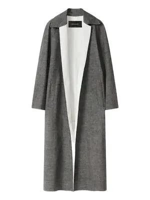 Fabiana Filippi Contrast-panel Long-sleeve Coat - Grey