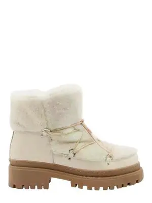 YVES SALOMON Lace-up Shearling Boots - Neutrals