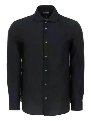 Emporio Armani Embossed-pattern Shirt - Black