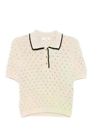 FRAME Bauble Polo Top - Neutrals