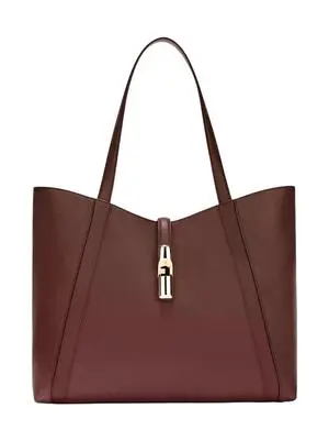 Furla Curved-panel Clasp Tote Bag - Brown