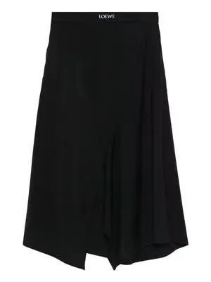 Loewe Asymmetric Midi Skirt - Black