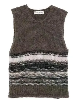 Our Legacy Fair Isle Sleeveless Vest - Brown
