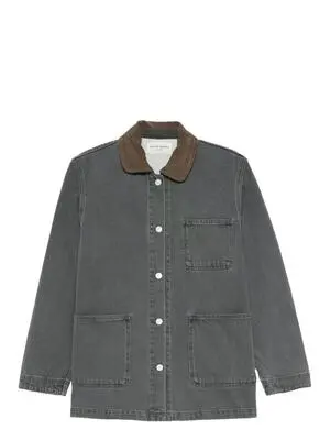 Officine Générale Corduroy-collar Denim Jacket - Grey