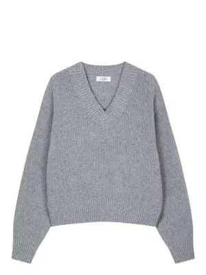 STUDIO TOMBOY V-Neck Rib Knit Sweater