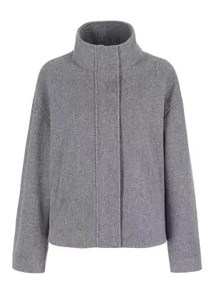 CONTE OF FLORENCE High-neck Zip-front Jacket - Grey