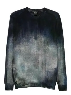 Avant Toi Ombre-print Crew-neck Sweater - Blue