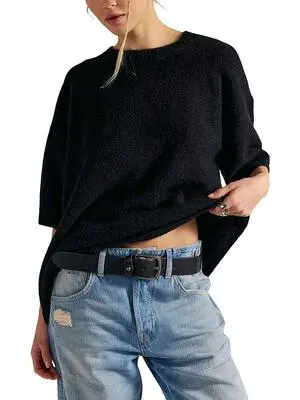 Free People Margot Sweater Tee - Black