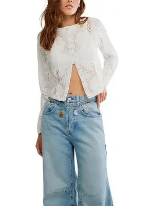 Free People Jae Lace Blouse - Sugar Swiz