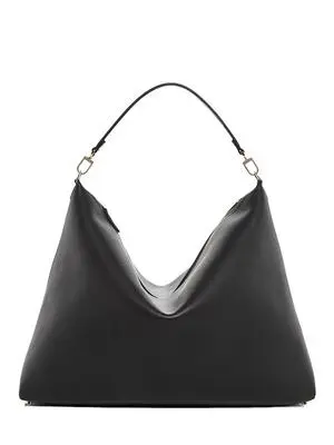 TOTEME Bevel Grained Leather Shoulder Bag - Black