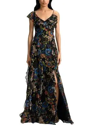 Veronica Beard Madeline Silk Maxi Dress - Black Multi