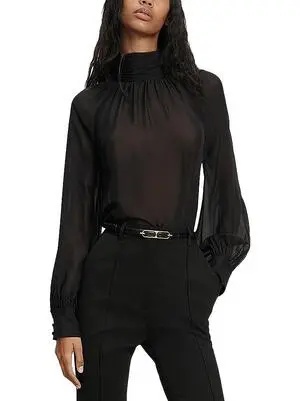 Veronica Beard Alyssa Silk Blouse - Black