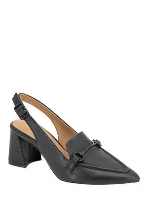KENNETH COLE Dawson Leather Slingback Pumps - Black Leather