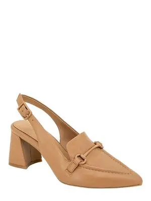 KENNETH COLE Dawson Leather Slingback Pumps - Camel Leather
