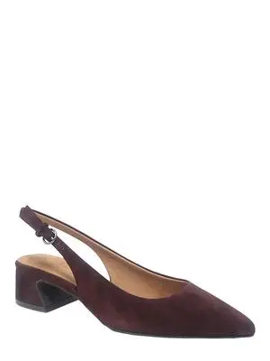 KENNETH COLE Georgia Suede Slingback Pumps - Burgundy Suede