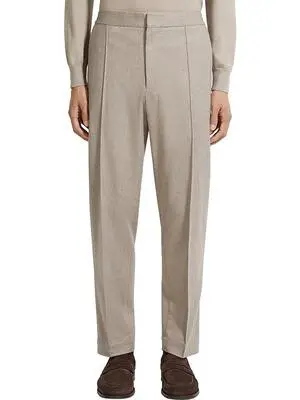 Zegna 15milmil15 Wool, Silk, And Cashmere Trousers - Light Taupe