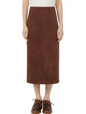 Max Mara Pala Leather Skirt - Wine