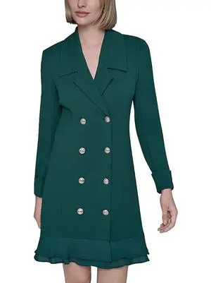 Karl Lagerfeld Paris Double Breasted Jacket Dress - Green