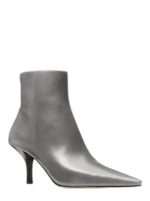 Michael Kors Selina Leather Ankle Booties - Storm