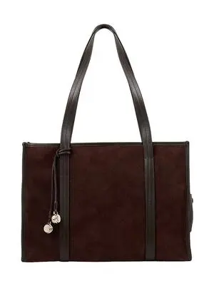 Sandro Medium Soft Suede Tote Bag - Mahogany
