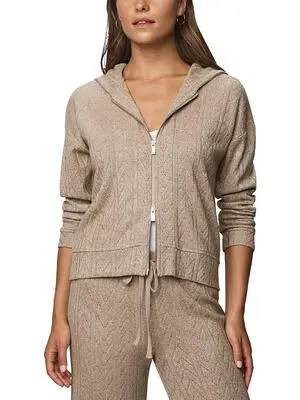 Splendid Sweatersoft Zippered Hoodie Light Cedar