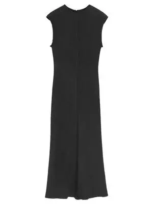 Ami Raw-edge Sleeveless Long Dress - Black