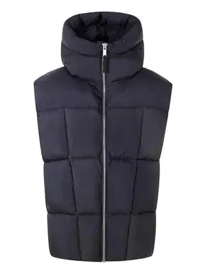 THOM KROM Quilted Hooded Vest - Black