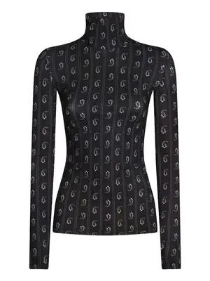 TORY BURCH Geometric-Print Turtleneck Top