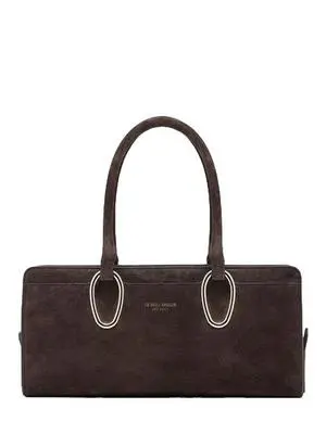 Giorgio Armani Suede Bauletto Bag - Brown