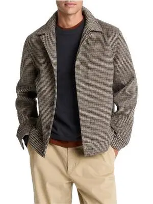 Vince Houndstooth Bomber Jacket - Natural