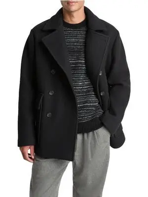 Vince Italian Wool-blend Pea Coat - Black