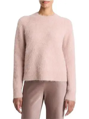 Vince Brushed Alpaca-blend Crew Neck Sweater - Natural