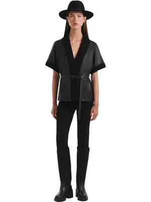 RUDSAK MENDOTA Vegan Leather Wrap Top