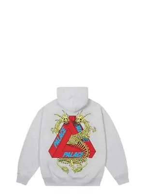PALACE Dragon Bones Tri Hood Grey Marl