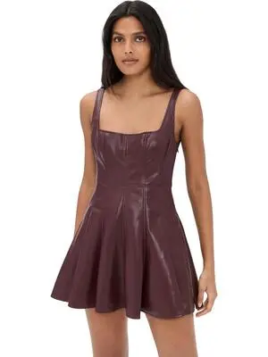 LoveShackFancy Fauber Mini Dress - Oxblood