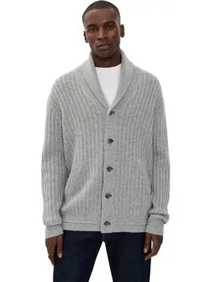 Guest In Residence Varsity Cardigan - Heather Grey