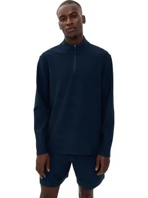 Beyond Yoga Spacedye Terrain Quarter Zip Pullover - Nocturnal Navy