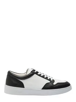 JUDE LLOW Atelier Panelled Grained Leather Sneakers - Black And White