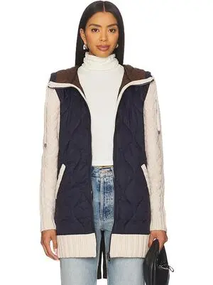 Veronica Beard Barrows Mixed Media Jacket - Navy & Heathered Sand