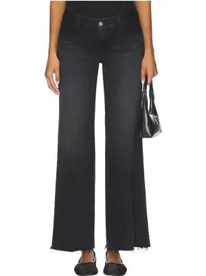 Paige Anessa Maternity Wide Leg Jeans - Viper Black Distressed