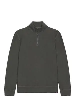 Faherty Brand Textured Knit Quarter Zip Sweater - Mountain Coal