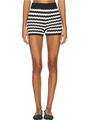 Show Me Your Mumu Inez Pull-on Knit Shorts - Black & White