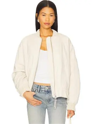 Free People X We The Free Jax Washed Bomber Jacket - Almond Flour