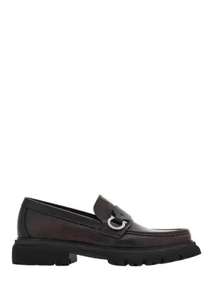 FERRAGAMO Loafer With Gancini Detail Red
