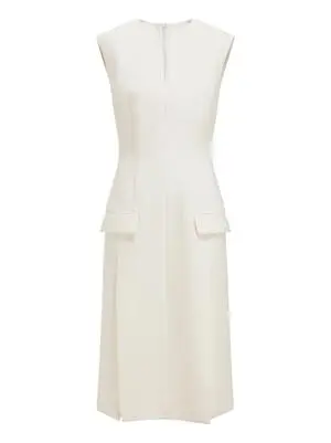 FERRAGAMO Sleeveless Virgin Wool Dress - White