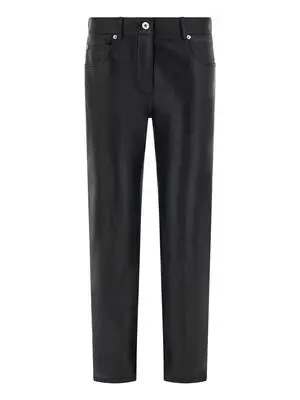 FERRAGAMO Five-pocket Plongé Nappa Trousers - Black