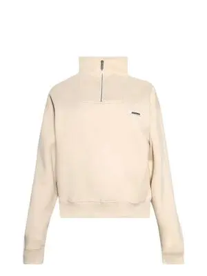 Jacquemus Grosgrain Zipped-rollneck Sweatshirt - Beige