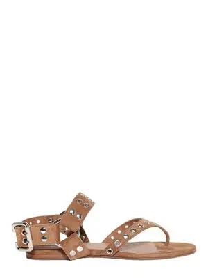 ALAÃA Flat Thong Sandals - Brown